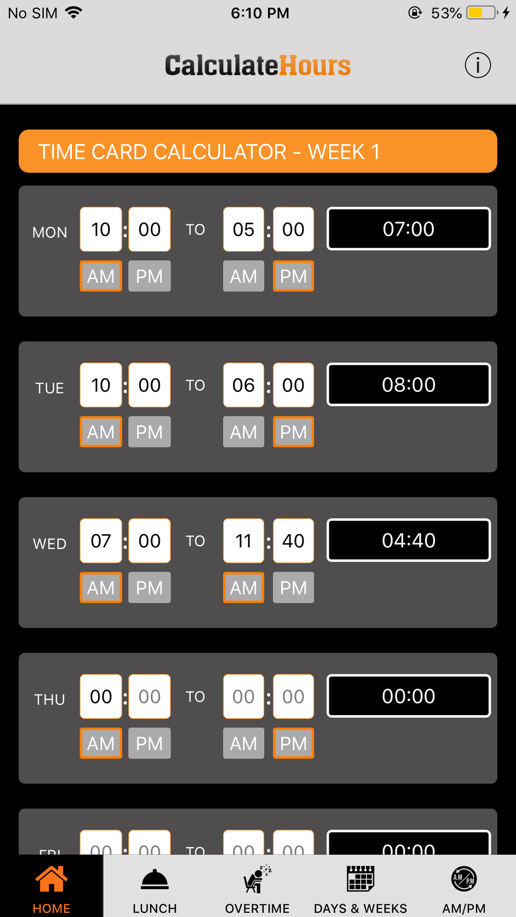 iPhone için Time Card Calculator-Timeclock - İndir