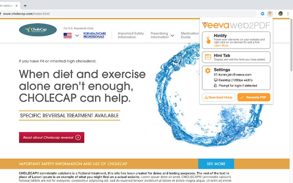 Veeva Web2PDF para Google Chrome - Extensión Descargar