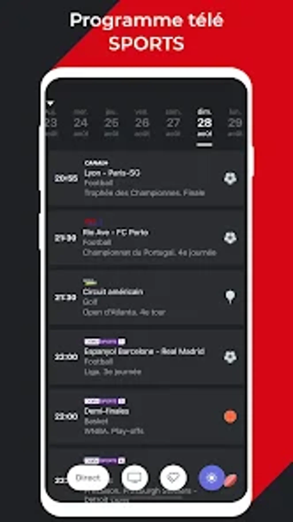 Programme TV Sportif alertes for Android - Download
