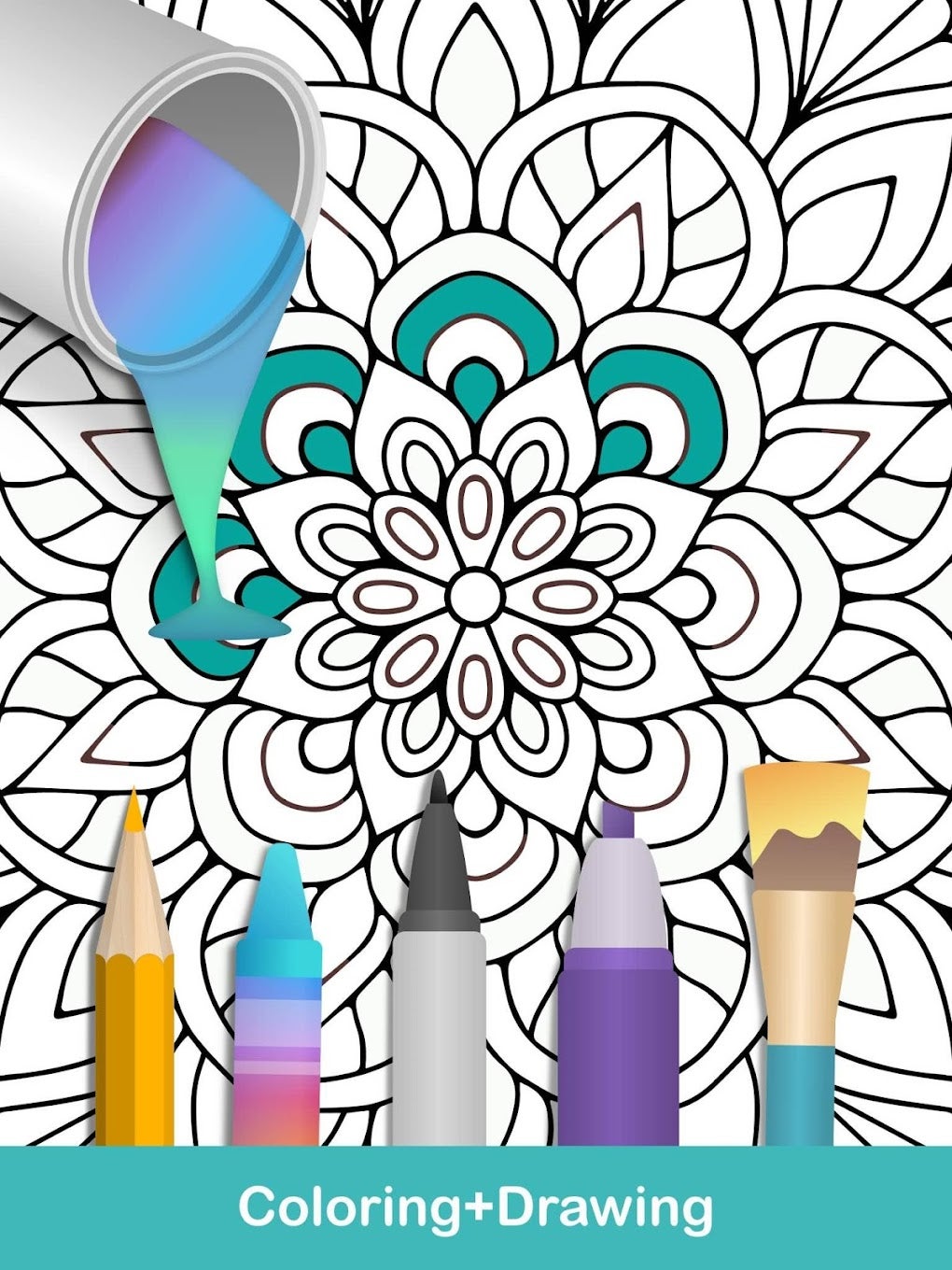 100 Mandala coloring pages APK for Android - Download