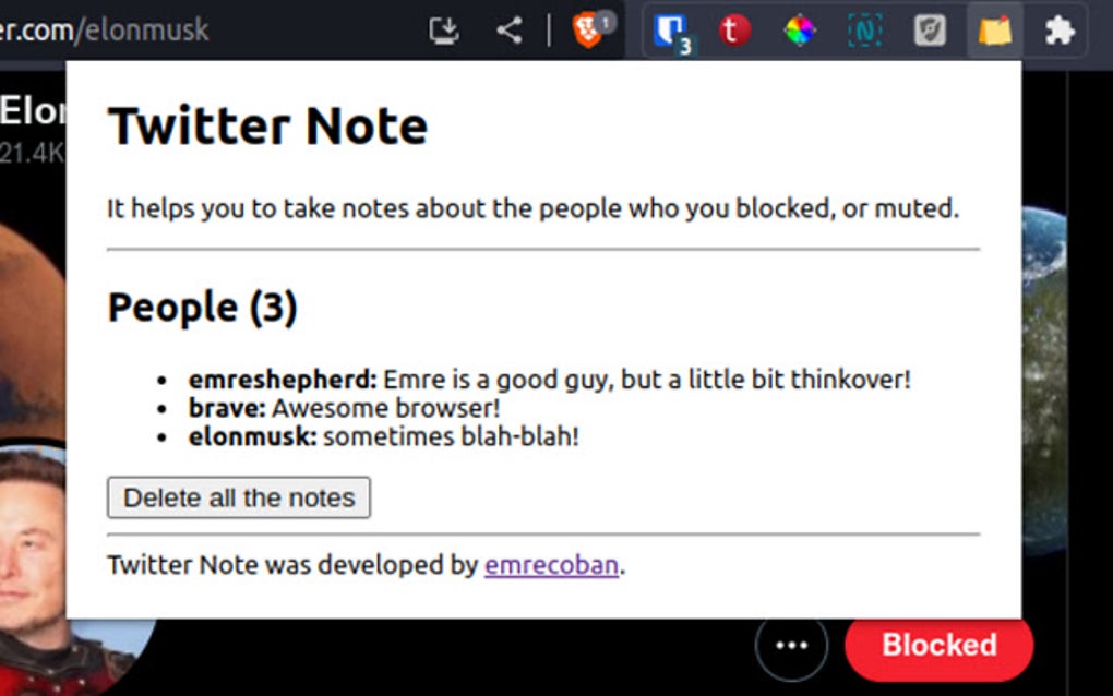 Twitter Note for Google Chrome - Extension Download