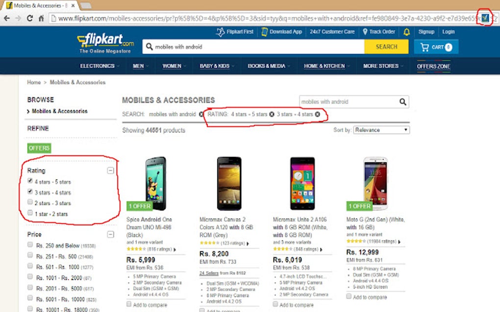 Flipkart Ratings Filter for Google Chrome - Extension Download