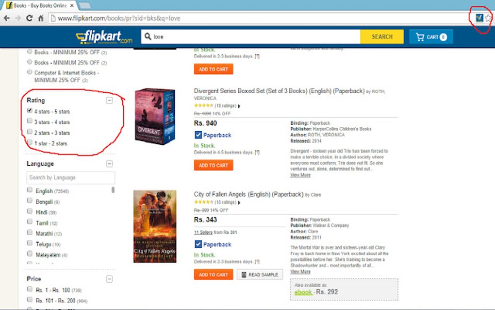 Flipkart Ratings Filter for Google Chrome - Extension Download