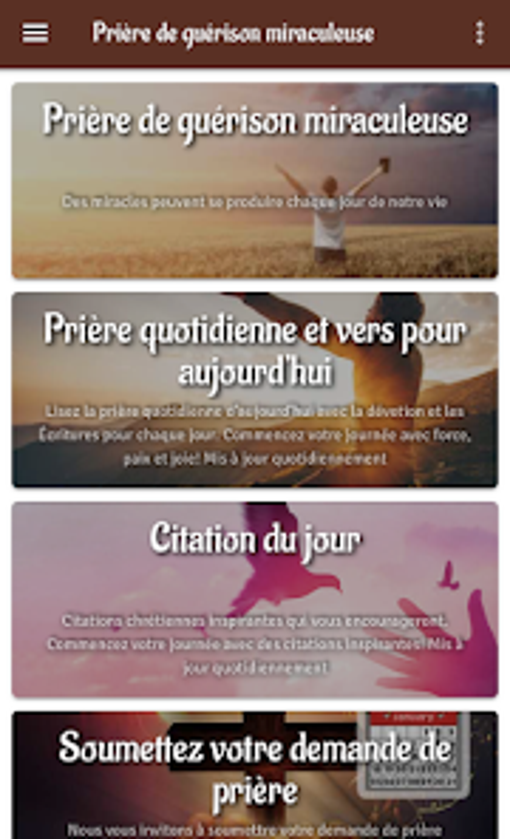 Prière de guérison miraculeuse for Android - Download Prière de guérison miraculeuse for Android - Download