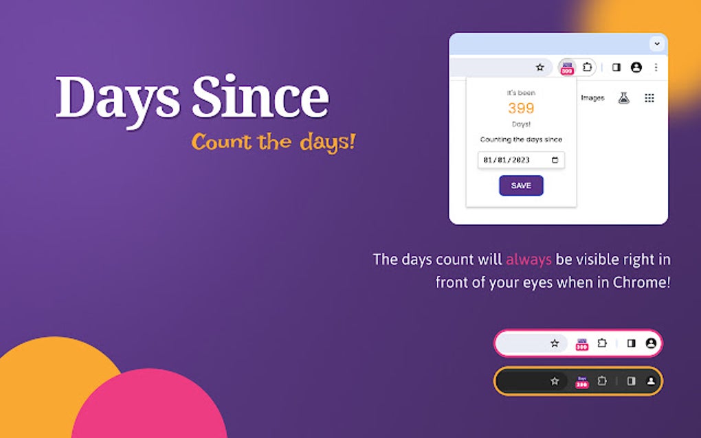 Days Since - Days Count para Google Chrome - Extensión Descargar