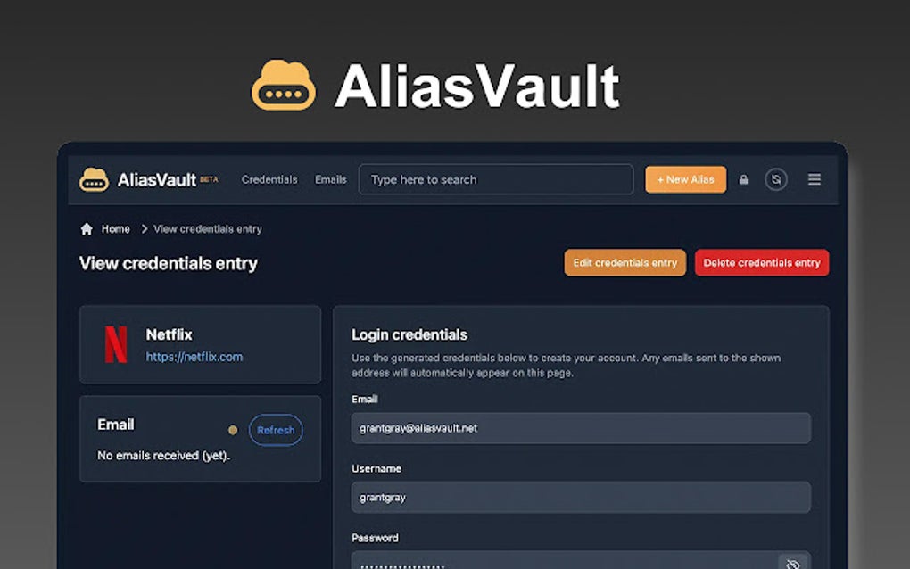 AliasVault สำหรับ Google Chrome - ส่วนขยาย ดาวน์โหลด