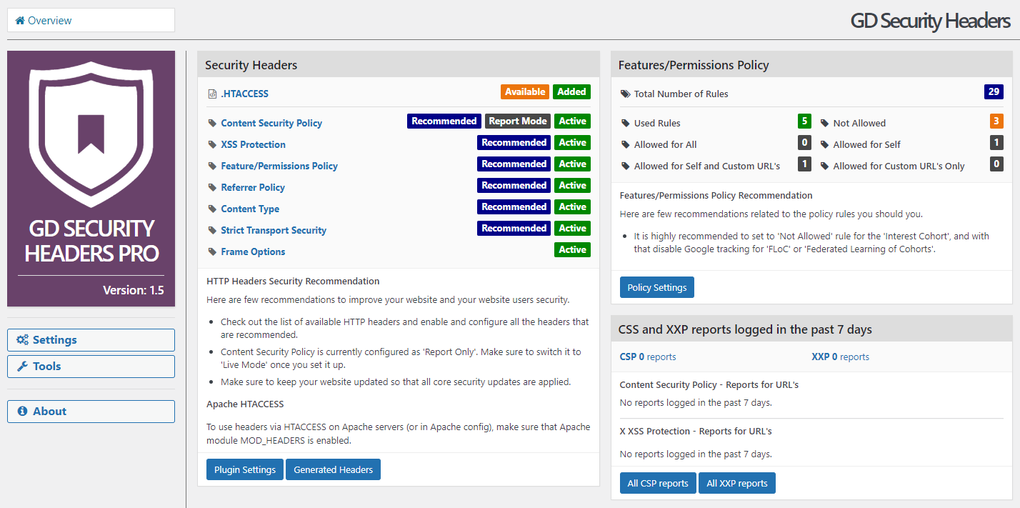 GD Security Headers para WordPress - Descargar