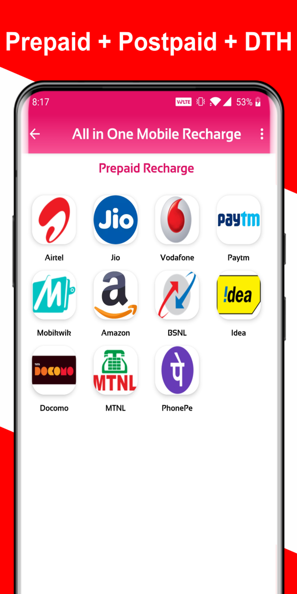 All in One Mobile Recharge Electricity Bill Pay for Android - Download