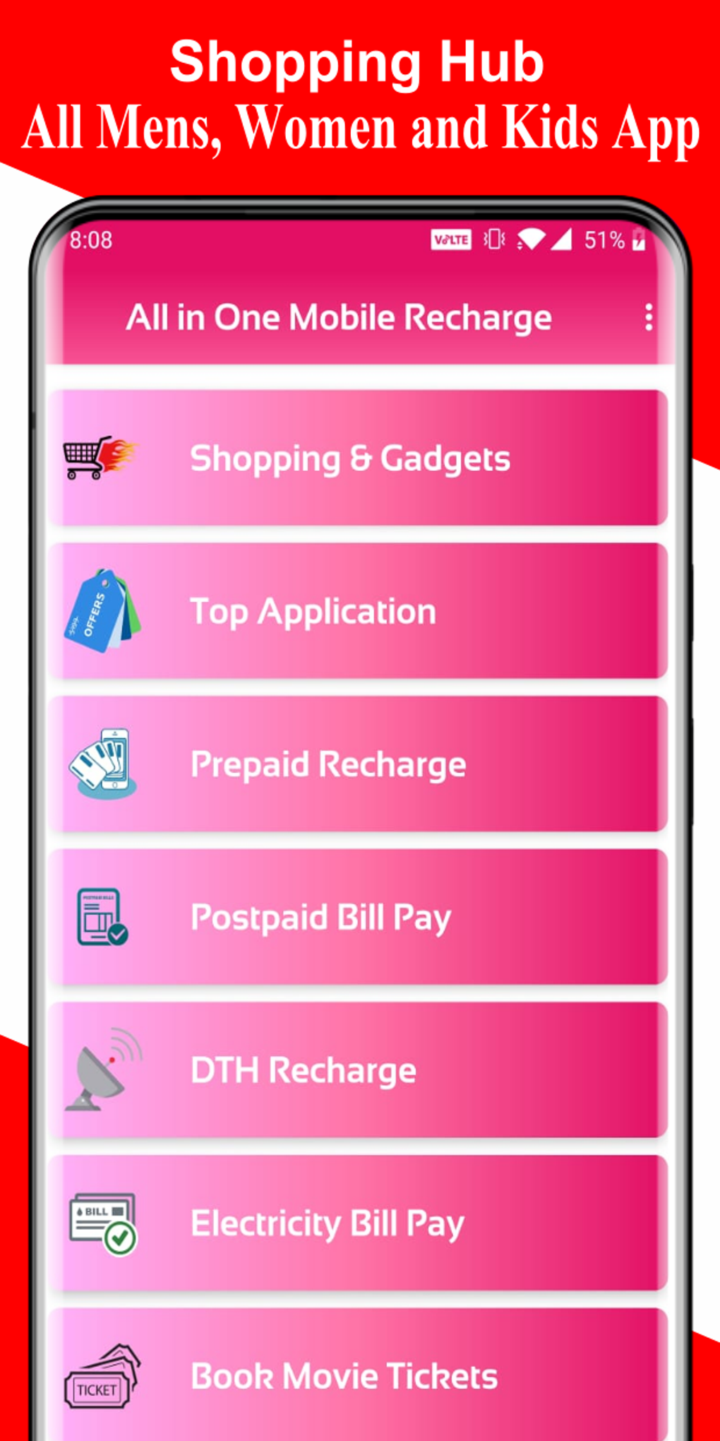 All in One Mobile Recharge Electricity Bill Pay pour Android - Télécharger