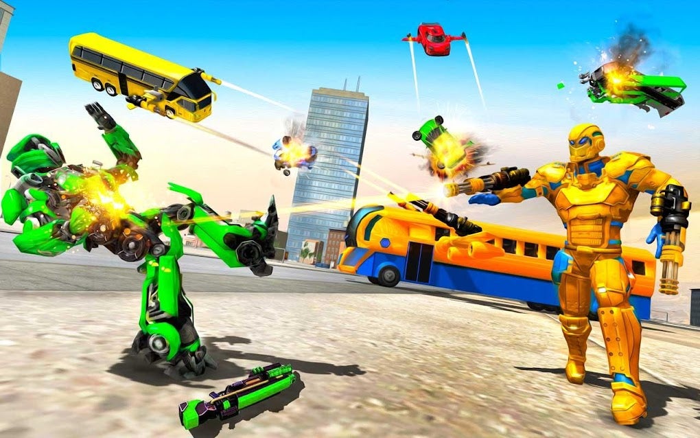 Flying Bus Robot Transform War APK for Android - Download