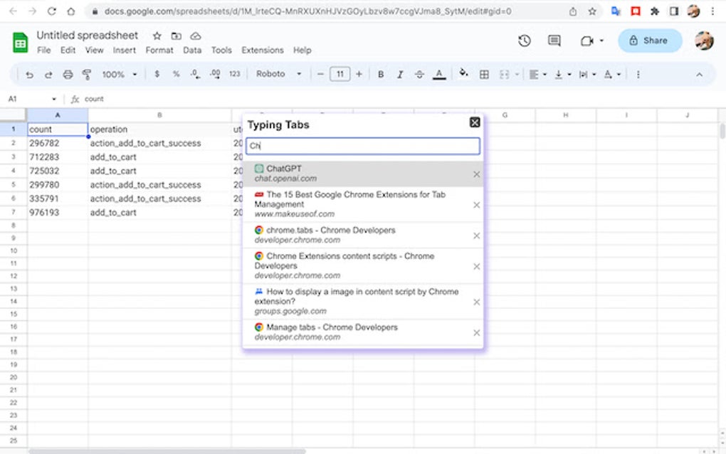 Typing Tabs para Google Chrome - Extensión Descargar