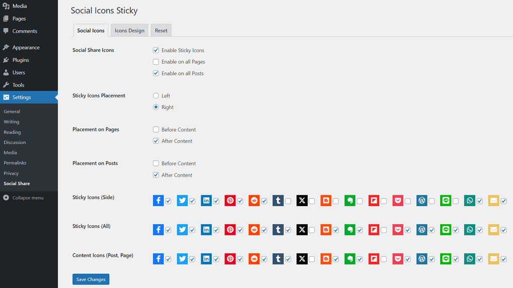 Social Icons Sticky for WordPress - Download