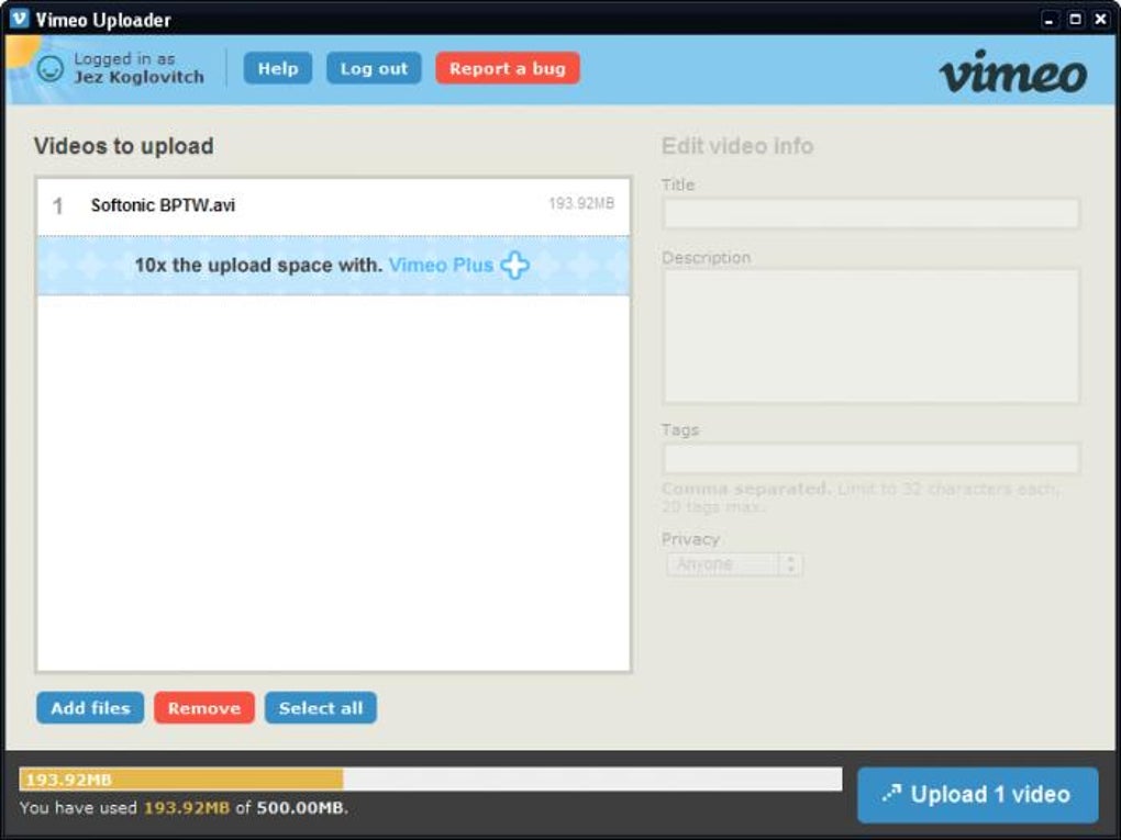 Vimeo Desktop Uploader - Télécharger