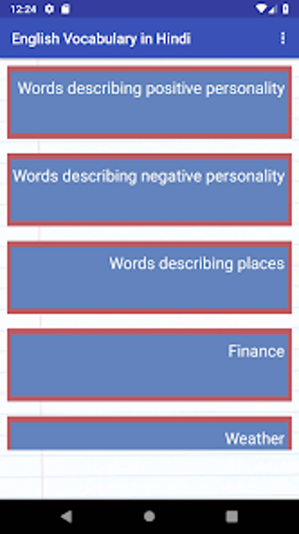 English Vocabulary In Hindi Android 