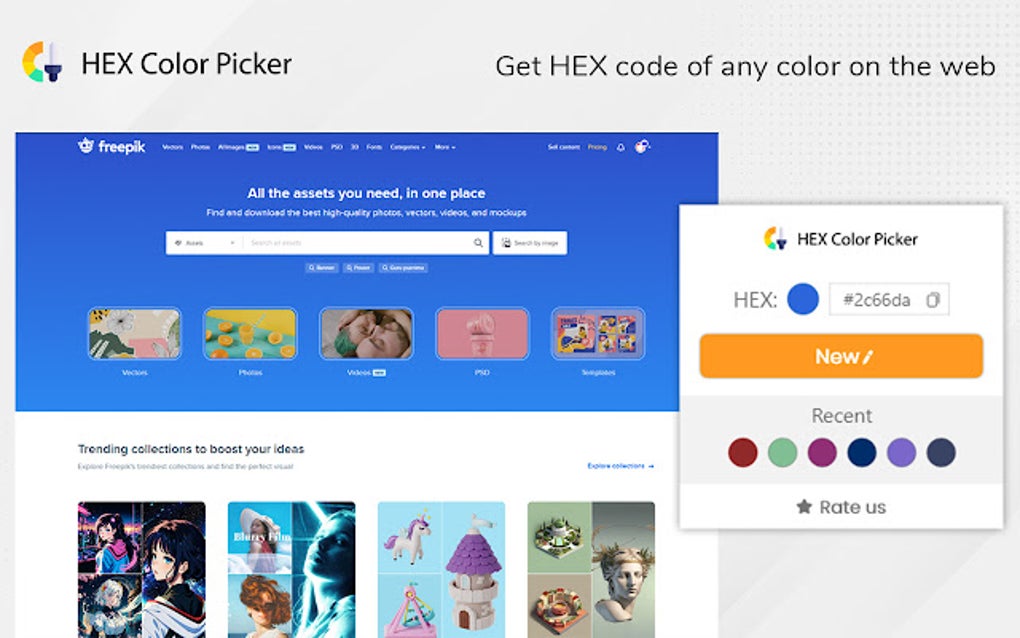 HEX Color Picker para Google Chrome - Extensión Descargar