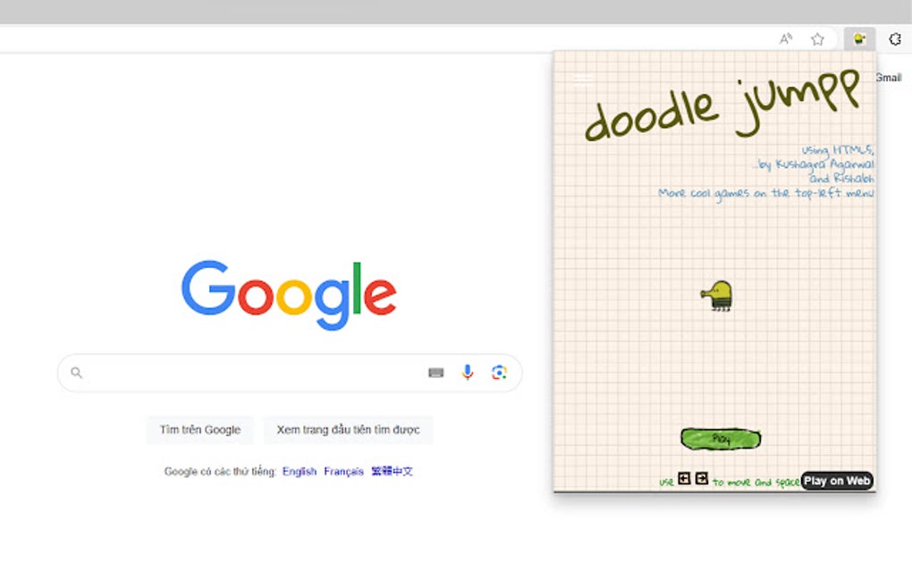 Doodle Jump Official สำหรับ Google Chrome - ส่วนขยาย ดาวน์โหลด
