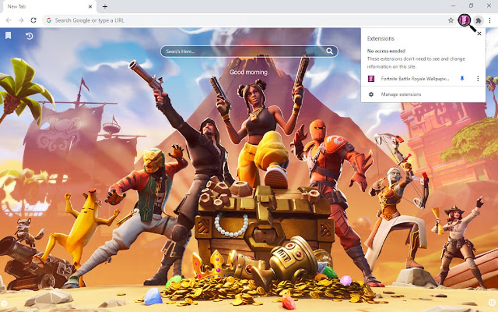 Fortnite Battle Royale Wallpaper New Tab for Google Chrome - Extension ...