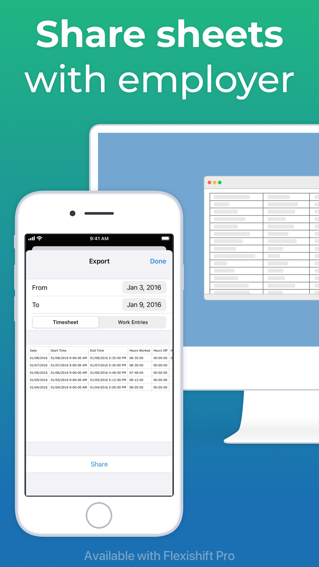 Flexishift Work Hours Pay for iPhone - Download