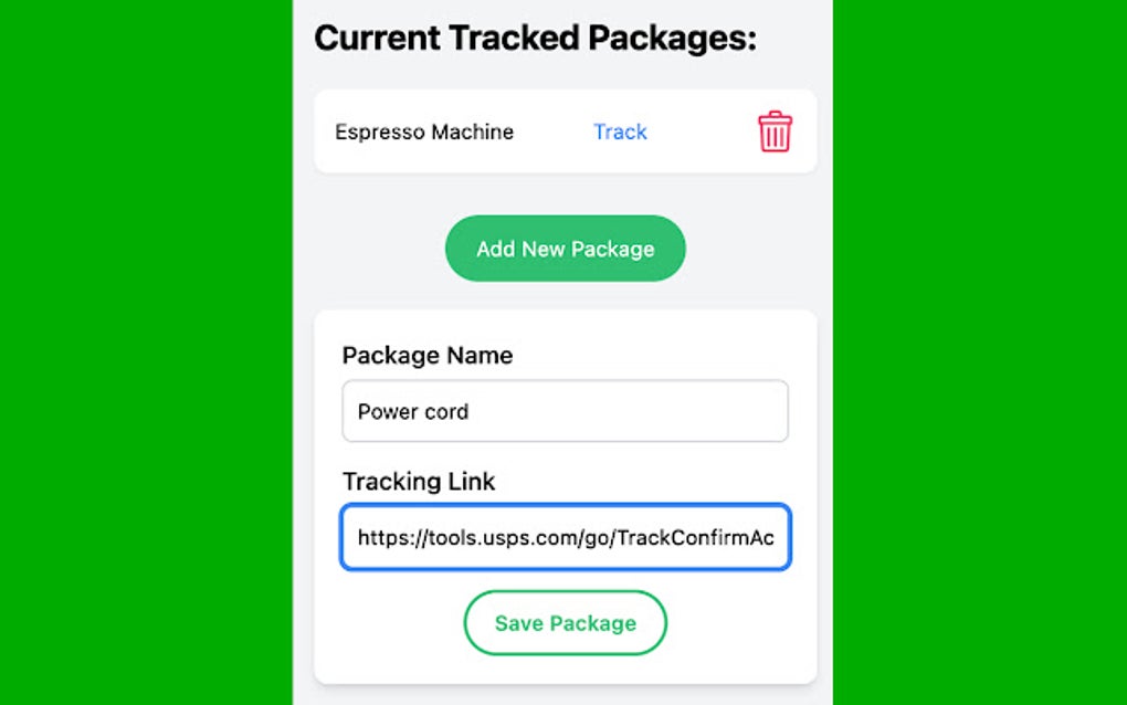 Package Tracker for Google Chrome - Extension Download