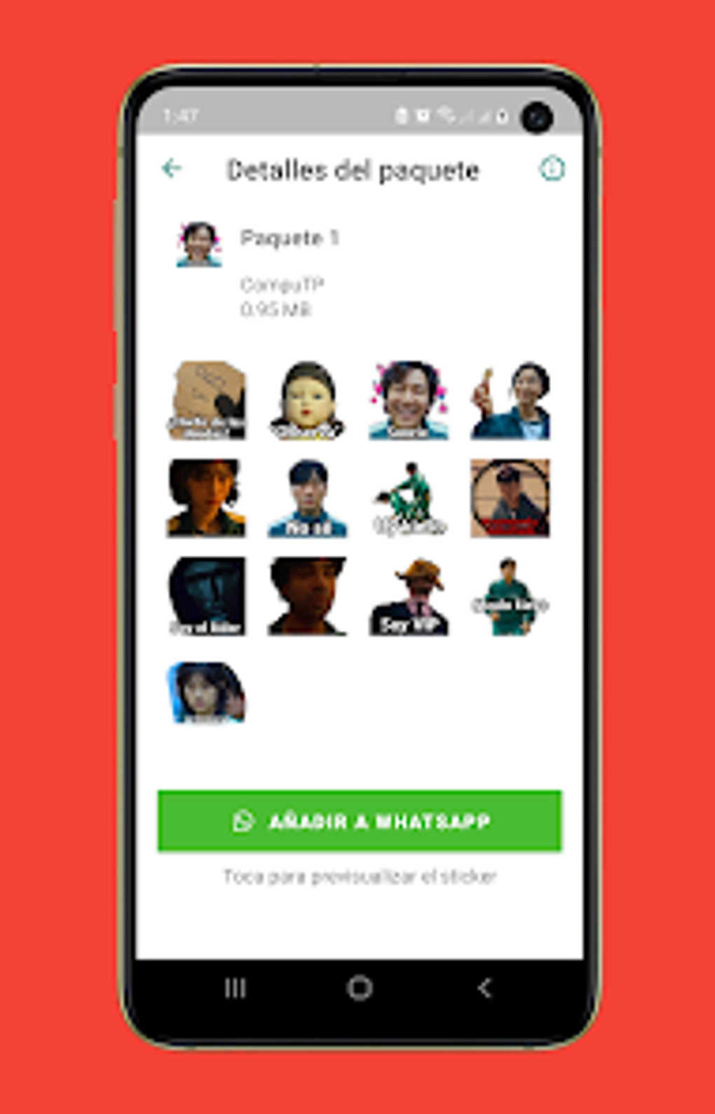 Stickers del Juego del Calamar for Android - Download