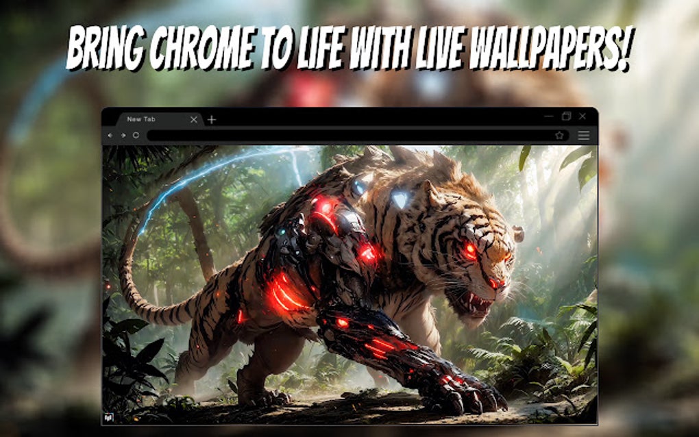 Cyborg Tiger Live Wallpaper New Tab Google Chrome 용 - 확장 프로그램 다운로드