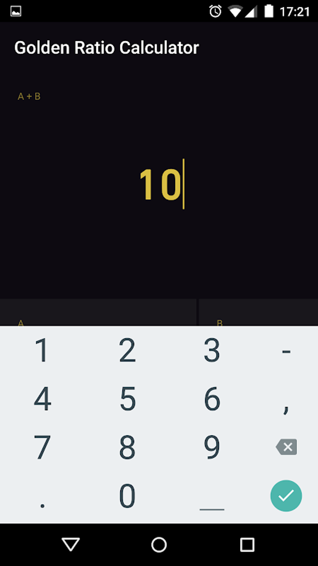 Golden Ratio Calculator