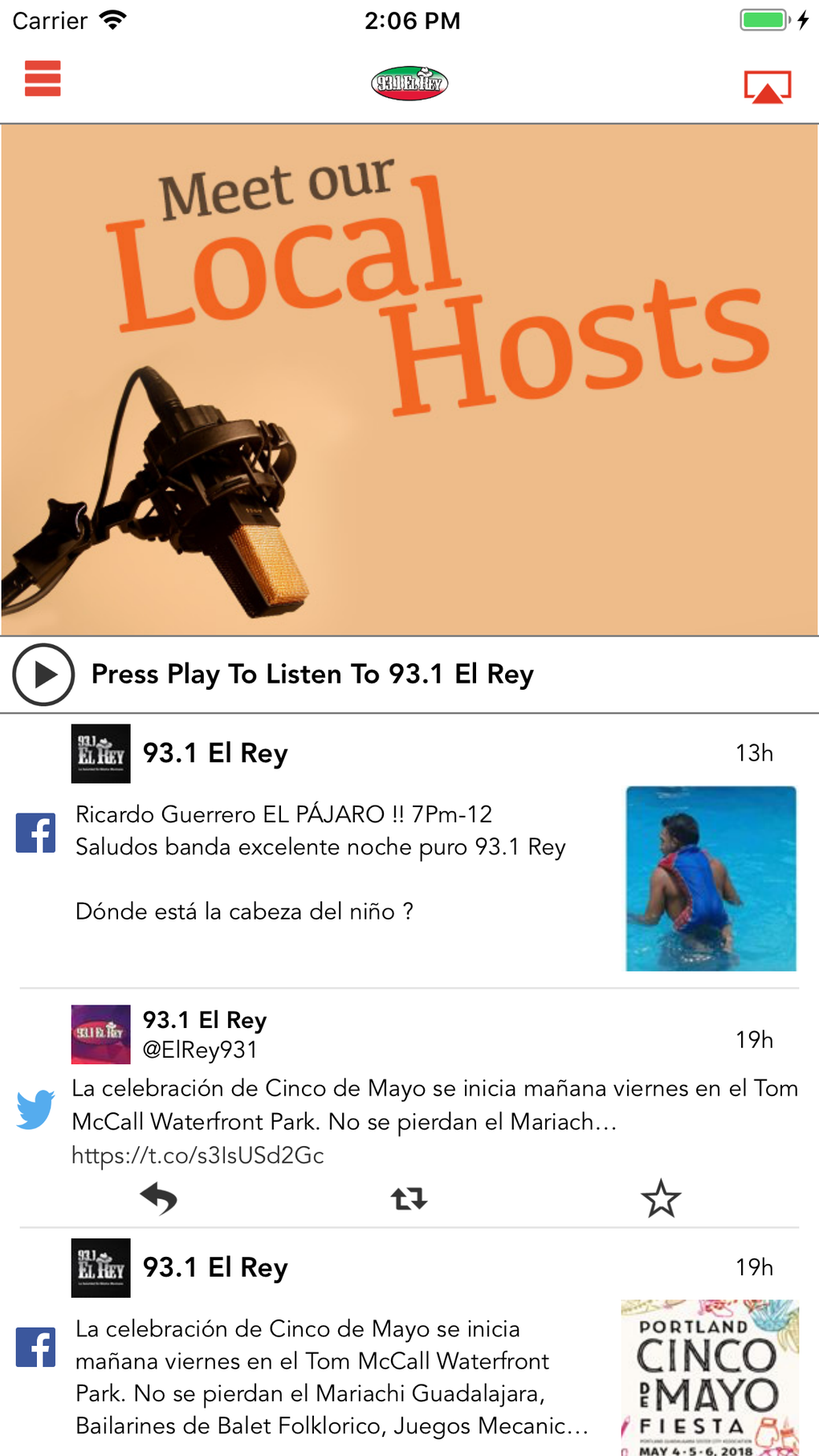 93.1 El Rey Radio App para iPhone - Descargar