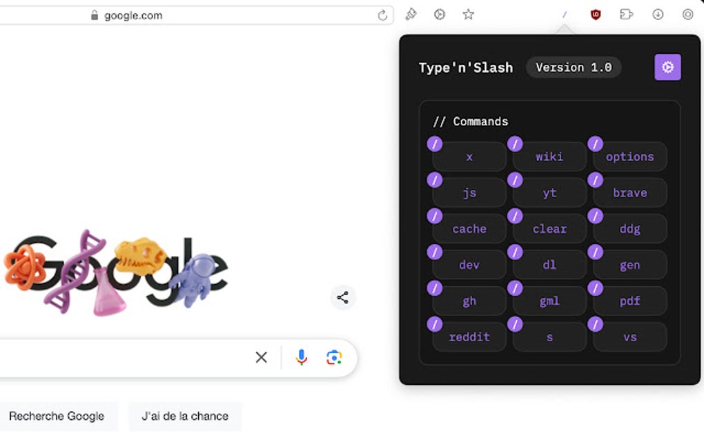 Type'n'slash สำหรับ Google Chrome - ส่วนขยาย ดาวน์โหลด