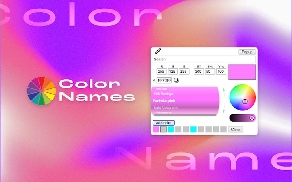 Color Names for Google Chrome - Extension Download