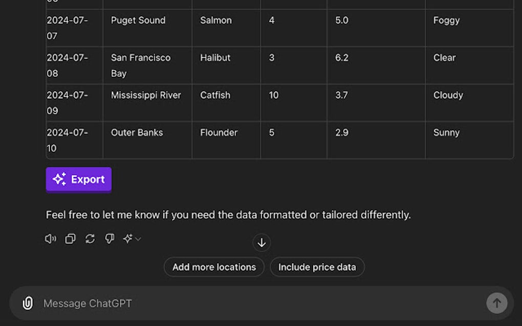 ChatGPT Table Export สำหรับ Google Chrome - ส่วนขยาย ดาวน์โหลด