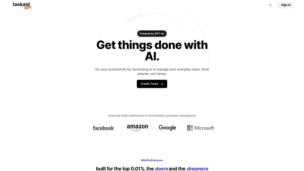 AI 생산성를 위한 Taskaid - 리뷰, 기능 및 사용 사례