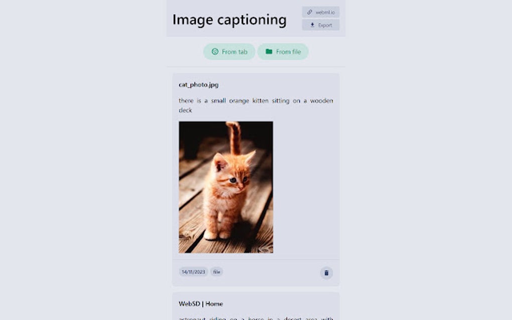 webml-image-captioning for Google Chrome - Extension Download