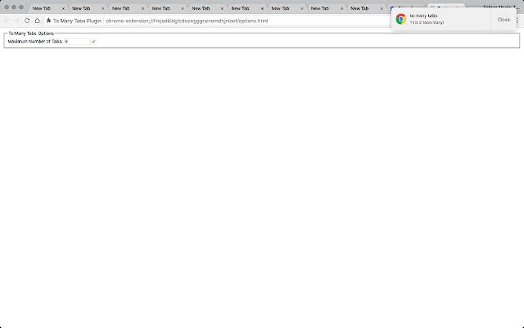 Too Many Tabs for Google Chrome - Extension Download