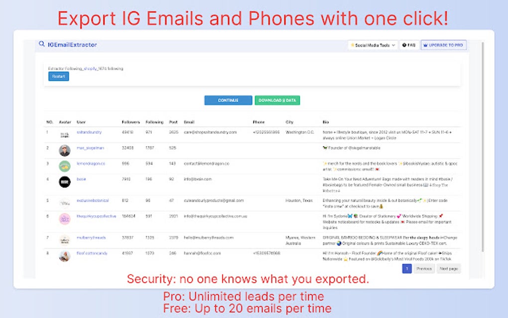 IG Email Extractor - IG Email Scraper for Google Chrome - Extension Download