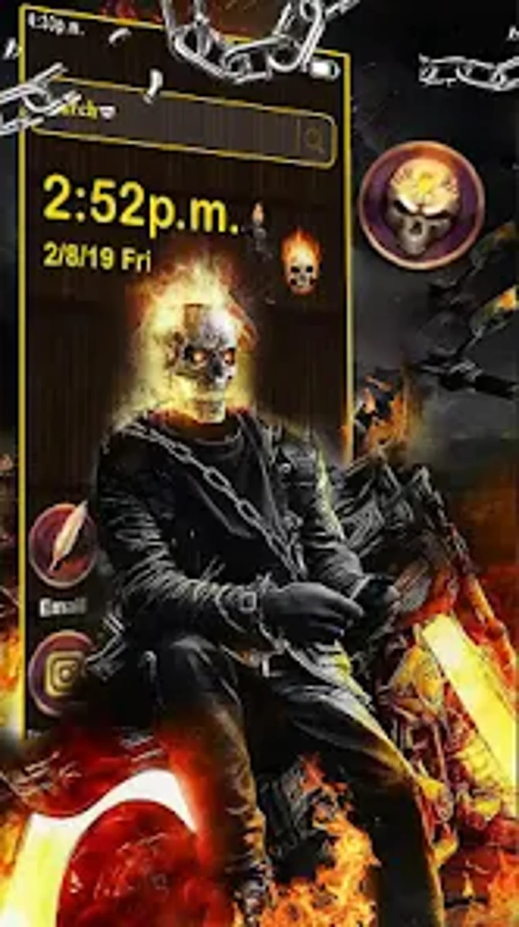 Skull Fire Rider Themes Wa for Android - Download