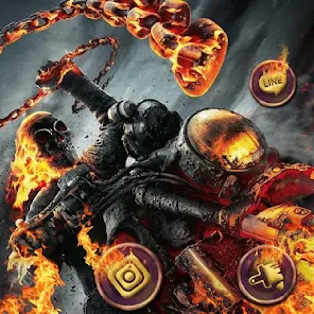 Skull Fire Rider Themes Wa for Android - Download