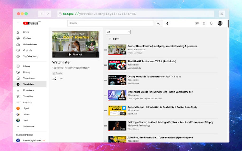 PocketTube: Youtube PlayList Manager for Google Chrome - Extension Download