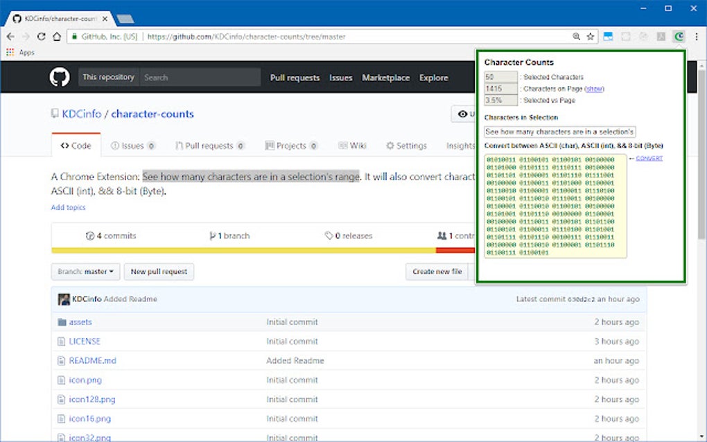 Character Counts for Google Chrome - Extension Download
