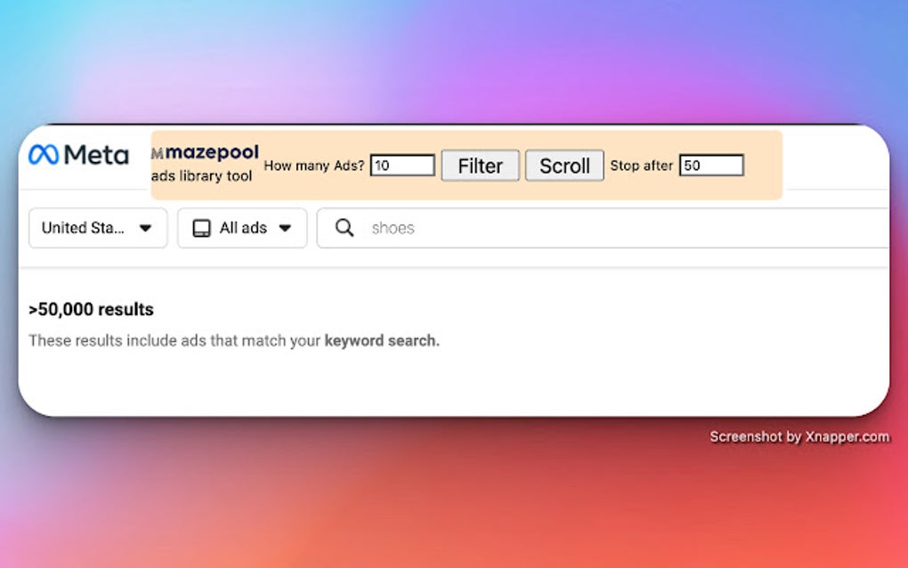 Mazepool- ads library tool for Meta for Google Chrome - Extension Download