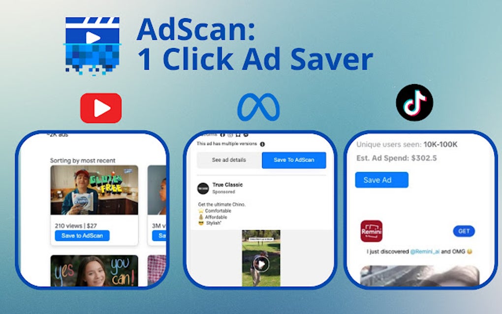 AdScan: Save Facebook, TikTok & YouTube Ads for Google Chrome ...