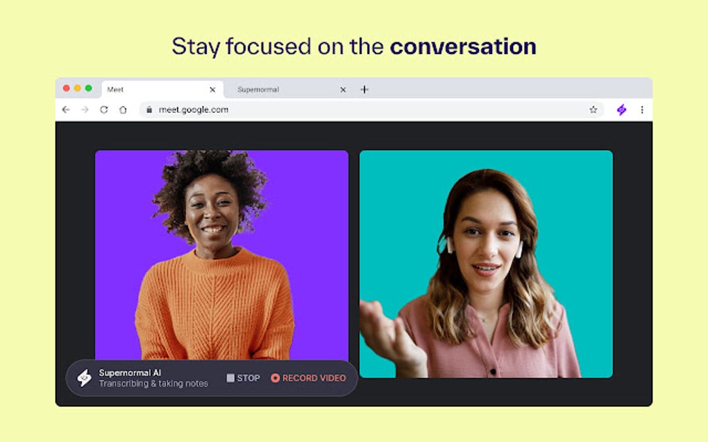 Supernormal: AI Meeting Notes Google Chrome için - Eklenti İndir