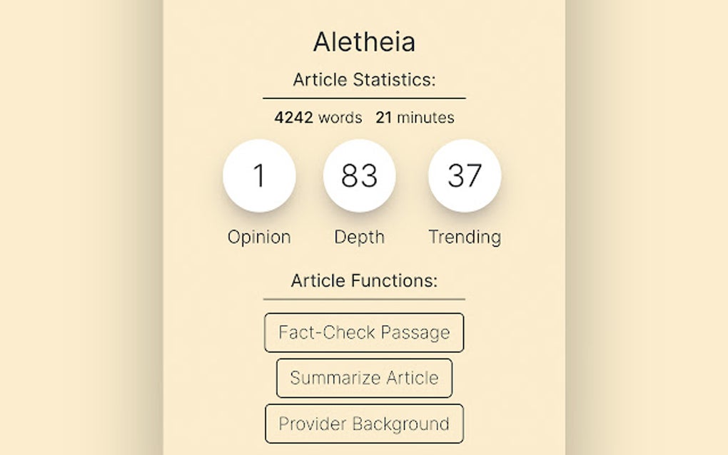 Aletheia Google Chrome 용 - 확장 프로그램 다운로드