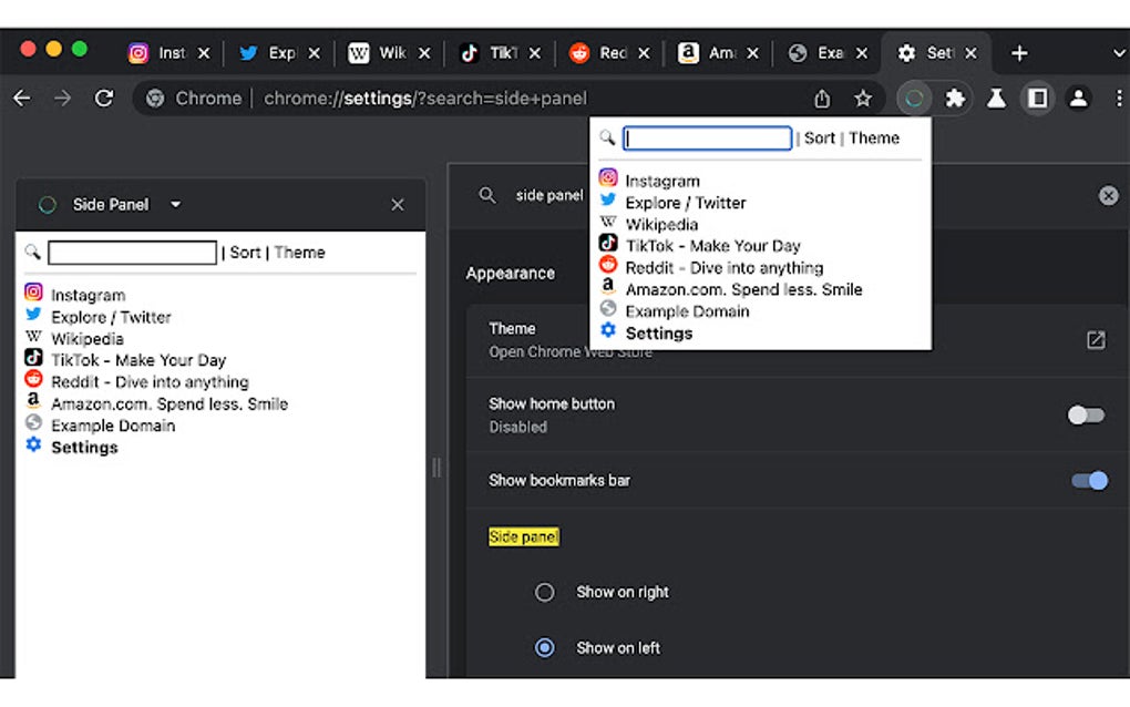 Vertical Tabs for Google Chrome - 拡張機能 無料・ダウンロード