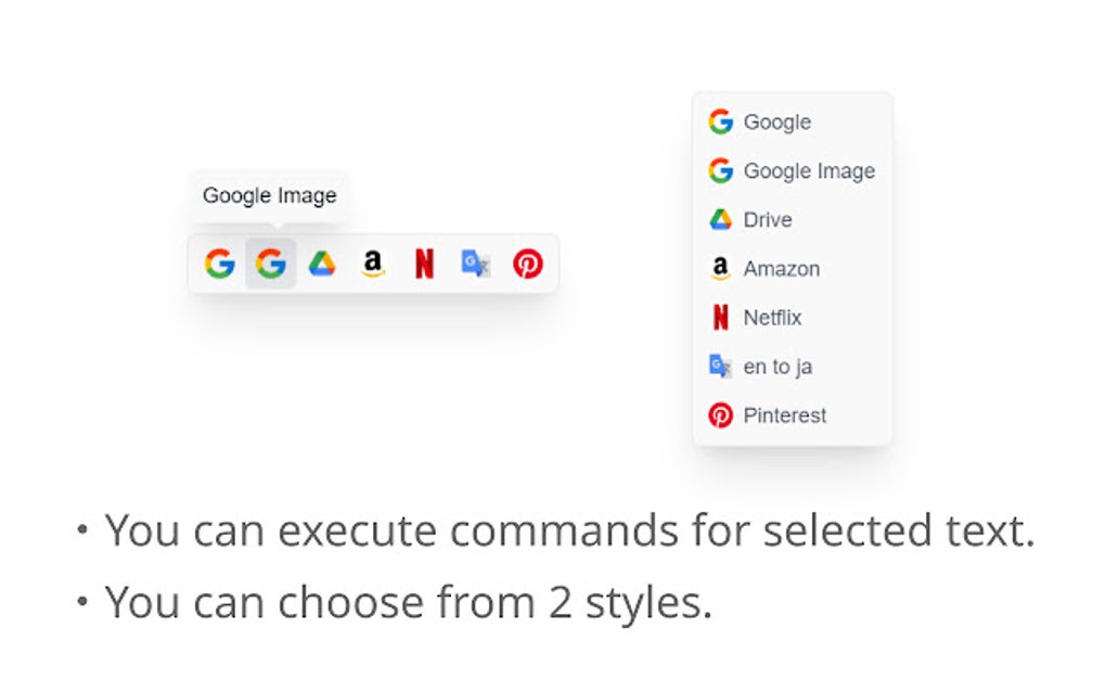 Selection Command Google Chrome 용 - 확장 프로그램 다운로드