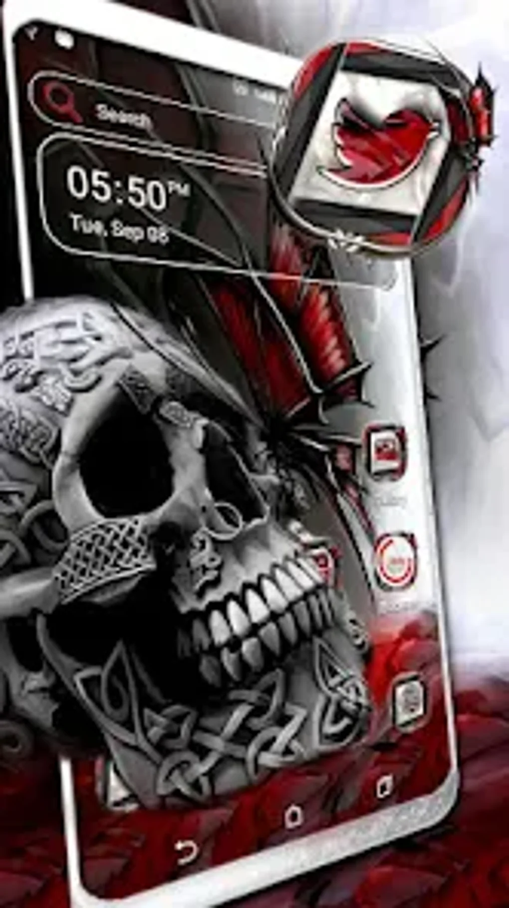 Skull Red Butterfly Theme For Android 