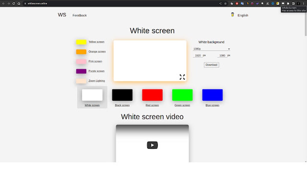 White Screen cho Google Chrome - Tiện ích mở rộng Tải về