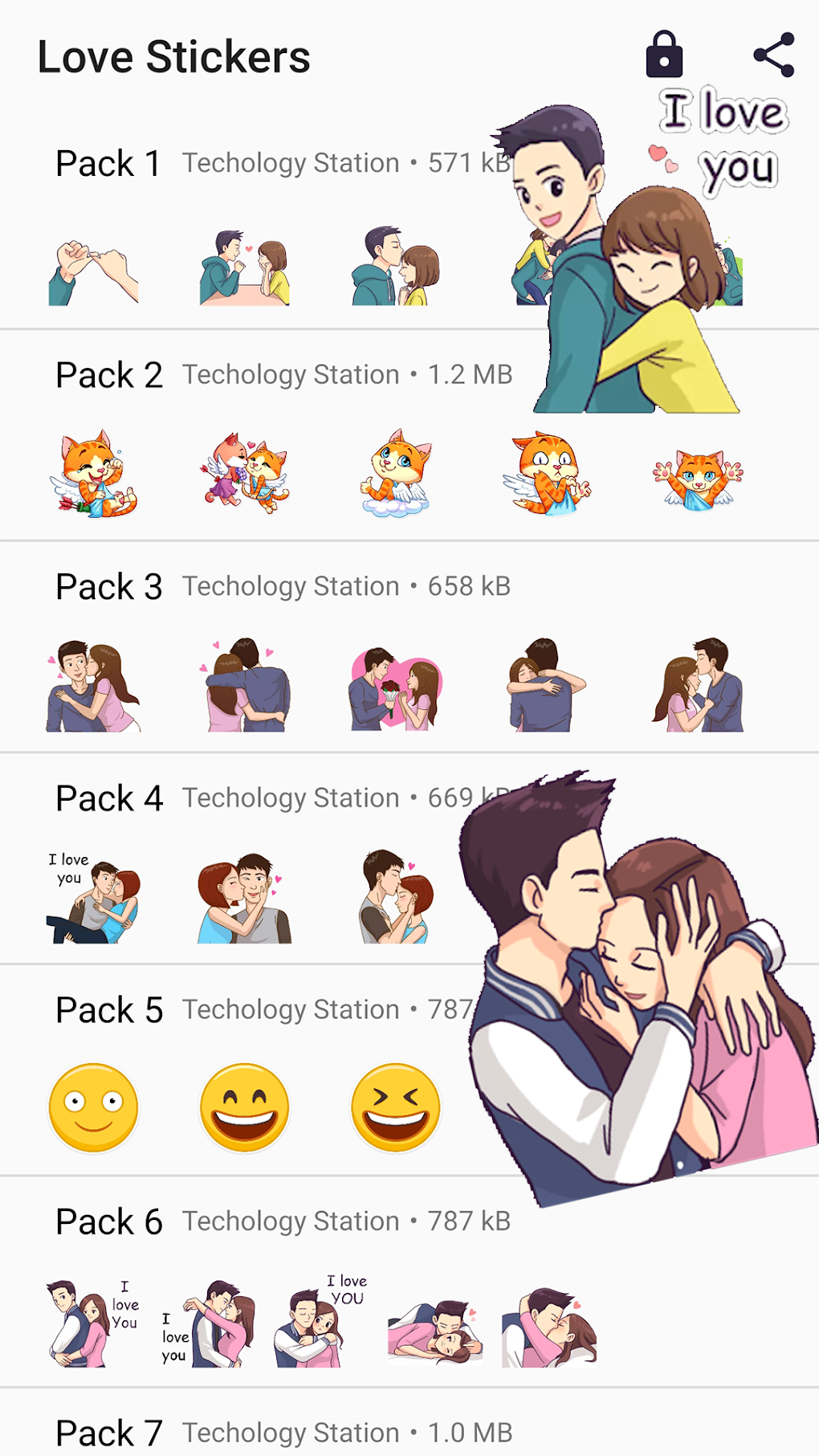 Love Stickers for WhatsApp :WA для Android — Скачать