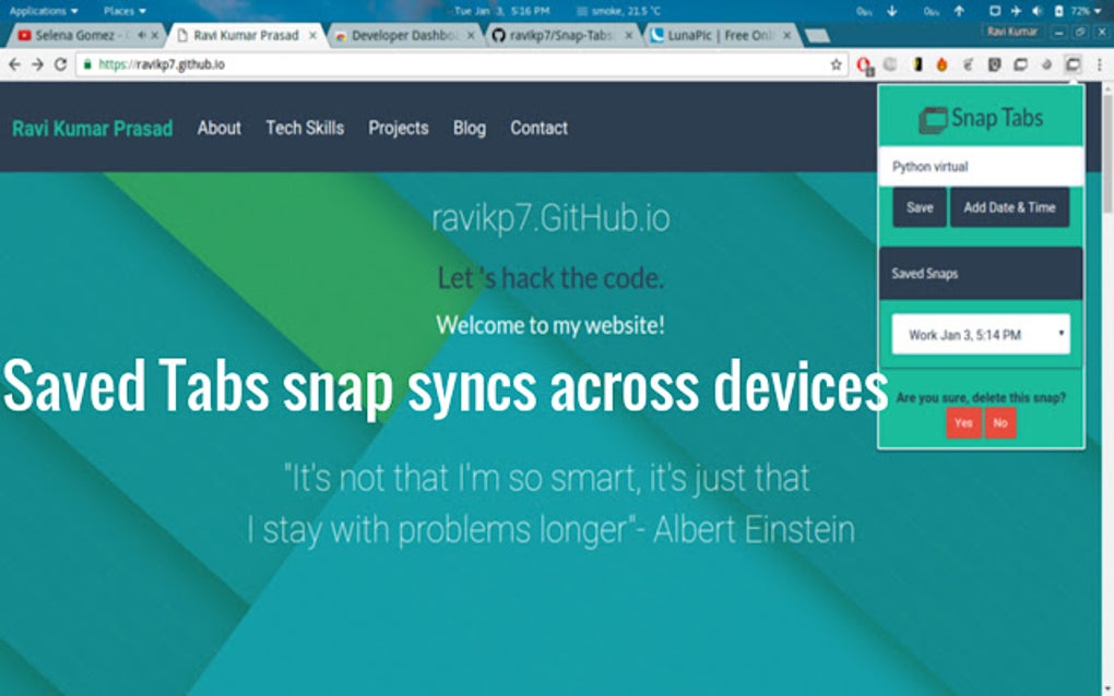 Snap Tabs for Google Chrome - Extension Download