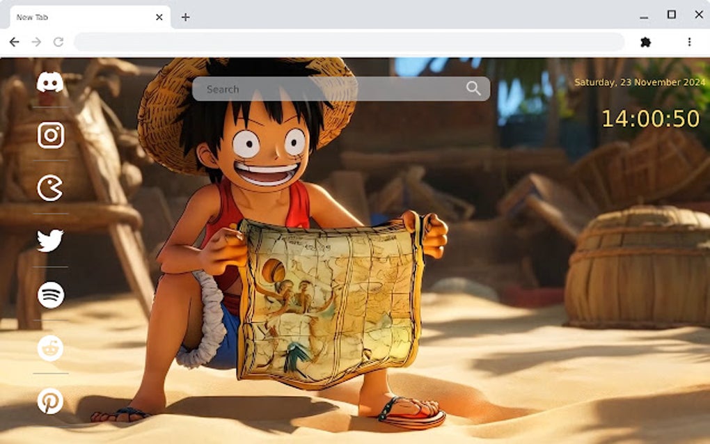 Luffy Finds a Treasure Map on the Beach Live Wallpaper pour Google ...