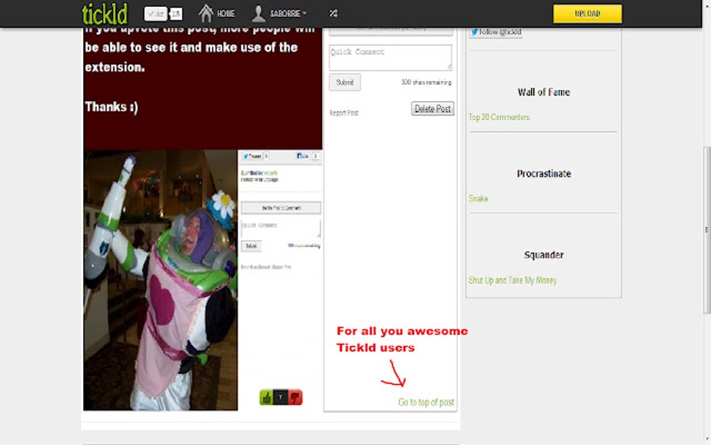 Tickld Go To Top Of Post for Google Chrome - Extension Download